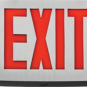 Lithonia Lighting LE S 1 R Face LED Exit Sign Aluminum Housing, Black/Silver