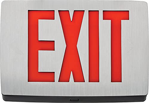 Lithonia Lighting LE S 1 R Face LED Exit Sign Aluminum Housing, Black/Silver