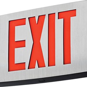 Lithonia Lighting LE S 1 R Face LED Exit Sign Aluminum Housing, Black/Silver