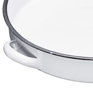 KitchenCraft Living Nostalgia Deep Enamel Serving Tray, White/Grey, 36 cm (14 inch)