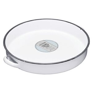 KitchenCraft Living Nostalgia Deep Enamel Serving Tray, White/Grey, 36 cm (14 inch)