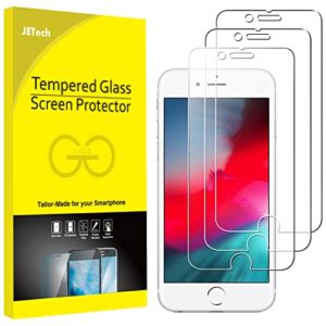 jetech 3-pack screen protector for iphone se 3/2 (2022/2020 edition), iphone 8, iphone 7, iphone 6s, and iphone 6, tempered glass film, 4.7-inch