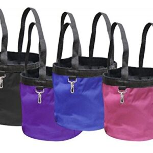 Showman Durable and Collapsible Nylon Grooming Tote Bag with Four Large Pockets (Purple)