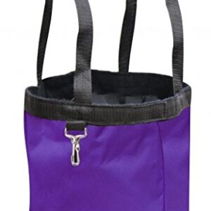 Showman Durable and Collapsible Nylon Grooming Tote Bag with Four Large Pockets (Purple)