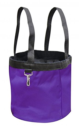 Showman Durable and Collapsible Nylon Grooming Tote Bag with Four Large Pockets (Purple)