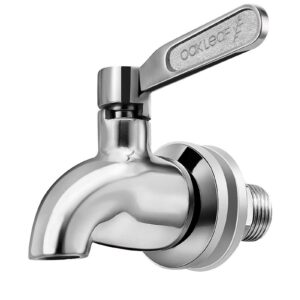 beverage dispenser replacement spigot,oak leaf stainless steel spigot polished finished, dispenser replacement faucet