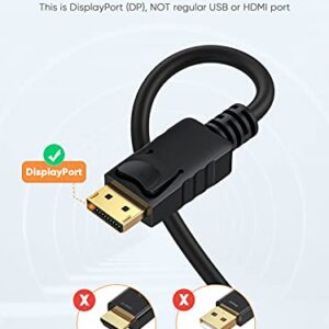 CableCreation Displayport to VGA Cable 6FT, Displayport to VGA Adapter Gold Plated 1080P@60Hz, Standard DP Male to VGA Male Cable, Compatible with Laptop, PC, TV, Projector, Black