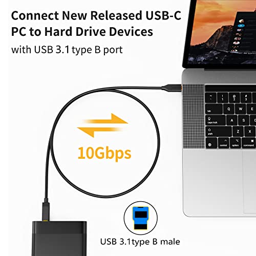 CableCreation USB 3.1 C to USB B Cable 4FT, USB Printer Cable USB B to C 10Gbps for Thunderbolt 3 Host MacBook Pro Air USB B Printer, External Hard Drive, Docking Station, Scanner, 1.2M Black