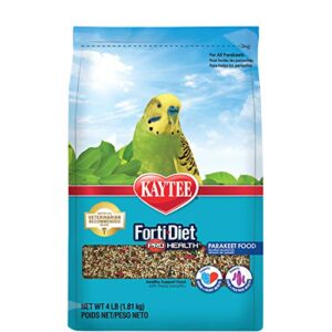 kaytee forti-diet pro health parakeet pet bird food, 4 pound