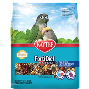 kaytee forti-diet pro health conure and lovebird pet bird food, 4 pound