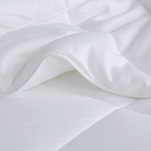 Sleep Philosophy Thinsulate Fibers 3M Scotchgard Moisture Wicking Down Alternative Comforter with 300TC Cotton Sateen Cover, Full/Queen, White