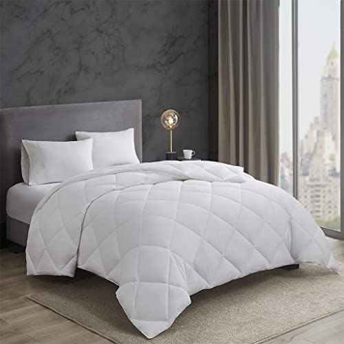 Sleep Philosophy Thinsulate Fibers 3M Scotchgard Moisture Wicking Down Alternative Comforter with 300TC Cotton Sateen Cover, Full/Queen, White