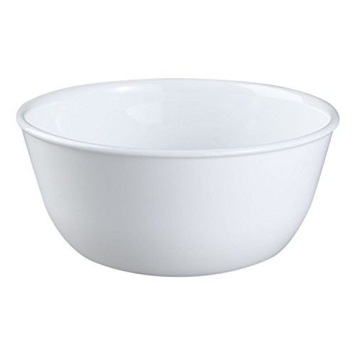 Corelle Coordinates White Livingware Winter Frost 28 Ounce Glass Soup/Cereal Bowl (Set of 4), 4 Count