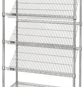 Omega 24" Deep x 48" Wide x 54" High 5 Tier Slanted Wire Shelf Starter Shelving Unit