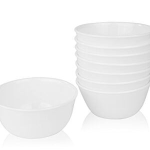 Corelle Livingware Winter Frost White 28 Ounce Glass Soup / Cereal Bowl (Set of 8)