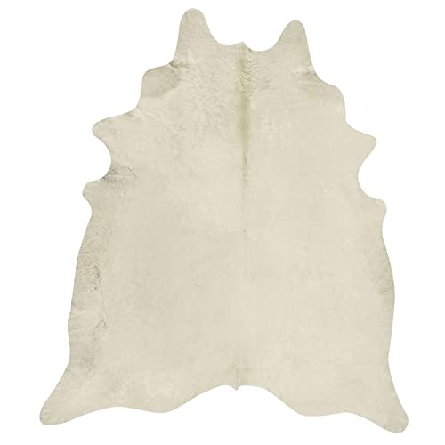 rodeo Natural Off White/Beige Brazilian Cowhide Rug Size Large