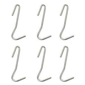 huji s shaped stainless steel heavy duty hanging hooks for kitchenware pots pans utensils (set of 6 hooks)