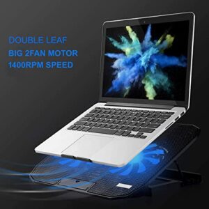 KEROLFFU Laptop Cooling Fans 15.6 14 13 Inch (Big 2Fans 5.52 Inch, Double Sides Built-in USB Line, Back Feet Stand) Fit Apple Air/Pro/MacBook