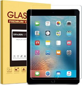 sparin screen protector compatible with ipad 6th generation 9.7 inch/ ipad 5th generation, tempered glass compatible with ipad air 2/ ipad pro 9.7