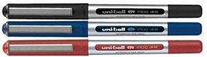 uni-ball eye micro ub-150 mixed pack of 3 [1 x black, 1 x blue, 1 x red]