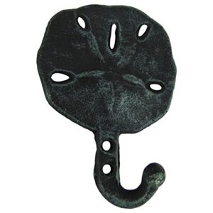 tg,llc treasure gurus cast iron wall mount verdigris sand dollar hook key ring hat beach towel holder