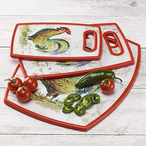 Cuisinart CCB-3PCROS 3-Piece Rooster Cutting Board Collection