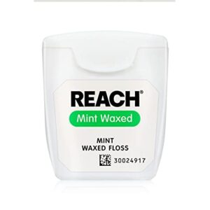 Reach Waxed Dental Floss | Effective Plaque Removal, Extra Wide Cleaning Surface | Shred Resistance & Tension, Slides Smoothly & Easily , PFAS FREE | Mint Flavored, 55 Yards, 1 Pack