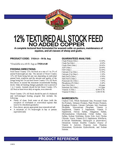 Kalmbach Feeds Sweet Country 12% Textured All Stock Feed, 50 Lb