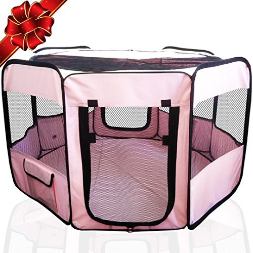 Portable Pet Playpen 45 * 45 * 22" Premium Large Size Puppy Kennel - Best for Small and Medium Size Dogs and Cats - Simple Folding Design for Easy Storage