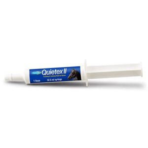 Farnam Quietex II Horse Calming Supplement Paste for Horses, Helps manage nervous behavior and keep horses calm & composed in stressful situations, 32.5 ml syringe