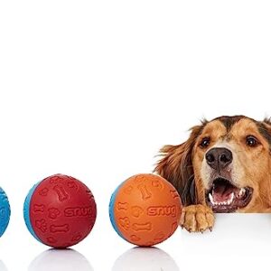 Snug Rubber Dog Balls for Small and Medium Dogs - Tennis Ball Size - Virtually Indestructible (3 Pack - Original)