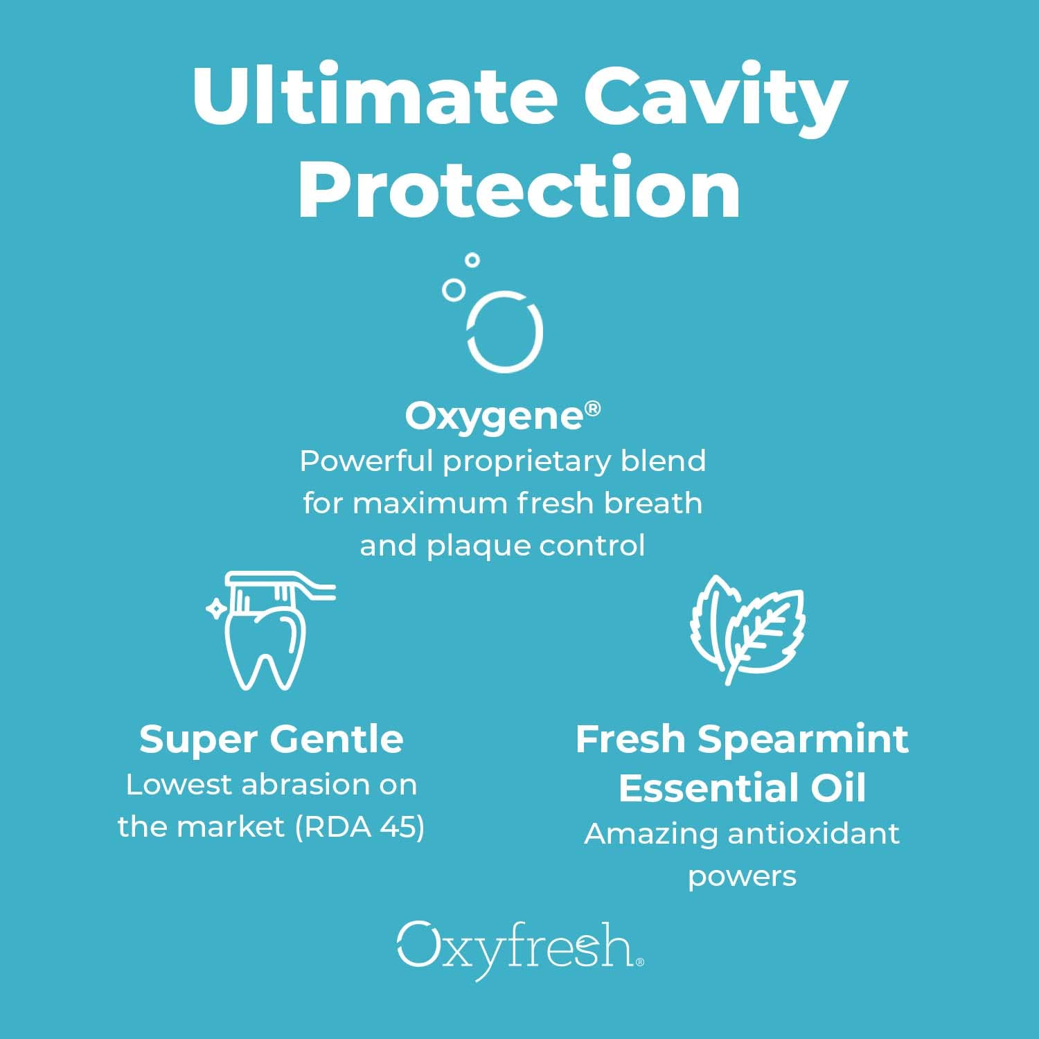 Premium Oxyfresh Cavity Protection – Fresh Mint Fluoride Toothpaste – Low Abrasion Anticavity Toothpaste for Sensitive Teeth – Remineralizing Enamel Repair to Prevent Tartar & Cavities | 5oz