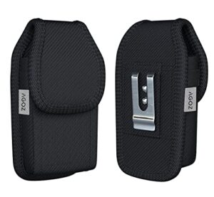 agoz case 7"x3.6"x0.75" for samsung galaxy a12, a13, a23, a32, a42, note 20, s23 ultra, s22 ultra, s21 plus, a71, a02s, a03s pouch holster with belt loops, metal clip (fits w/otterbox defender cover)