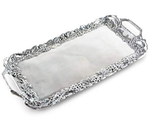 arthur court designs metal aluminum grape decorative serve ware serving tray / platter 21 inch x 10 inch