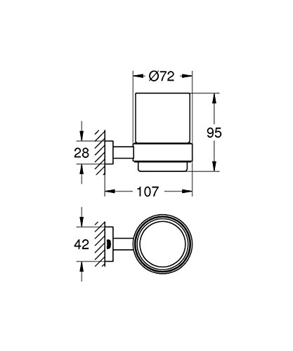 Grohe 40755001 Essentials Cube Glass Cup With Holder