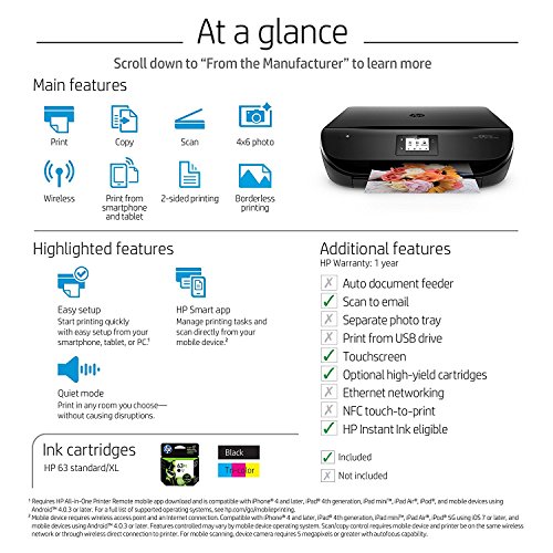 HP Envy 4520 Wireless All-in-One Color Photo Printer with Mobile Printing,HP Instant Ink or Amazon Dash replenishment ready (F0V69A)