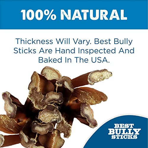 Best Bully Sticks 6 Inch All-Natural Thin Bully Sticks for Dogs - 6” Fully Digestible, 100% Grass-Fed Beef, Grain and Rawhide Free | 24 Pack