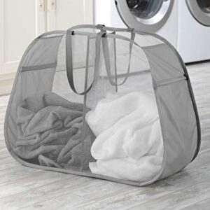 Whitmor Pop and Fold Double Hamper, Paloma Gray