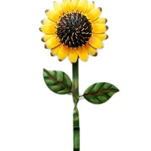 YK Decor Metal Sunflower Hook Wall Decor Key Holder, Bathroom Towel and Robe Hook, Decorative Large Single Hanging Hook Wall Coat Clothes Holder, Wall Mounted Sunflower Kitchen Decor Wall Decoration