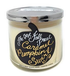 bath & body works 3-wick scented candle in caramel pumpkin swirl