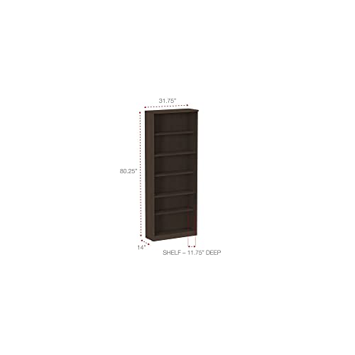 Alera ALEVA638232ES Valencia Series 6-Shelf 31-3/4 in. x 14 in. x 80-1/4 in. Bookcase - Espresso