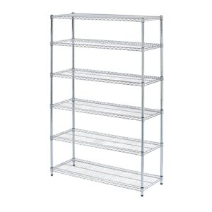 alera nsf certified 6-shelf wire shelving kit, 48w x 18d x 72h, silver