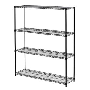 alera alesw206018ba all-purpose wire shelving starter kit, 4-shelf, 60 x 18 x 72, black anthracite+