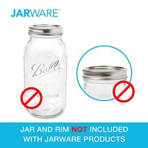 Jarware Salt and Pepper Shaker for Regular Mouth Mason Jars, Grey