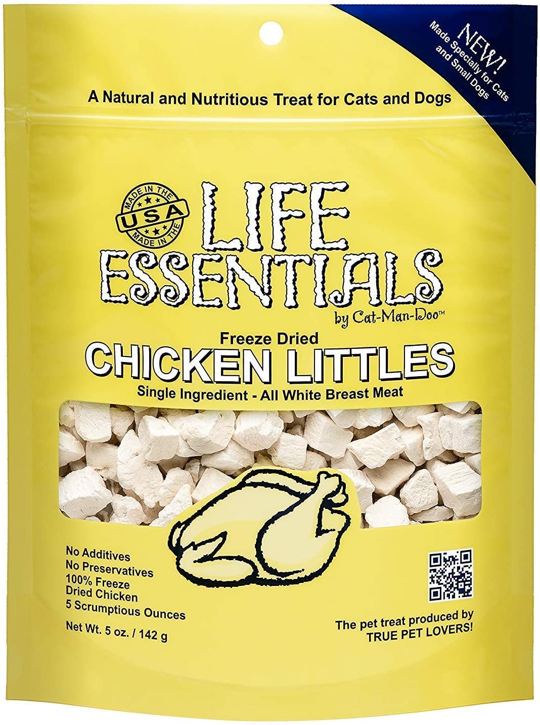 LIFE ESSENTIALS BY CAT-MAN-DOO Freeze Dried Chicken Little's for Dogs & Cats -5 oz (1)