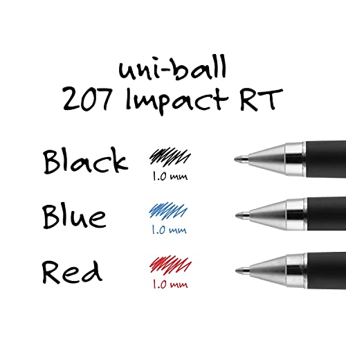 uni-ball 65872 Impact 207 Rollerball Retractable Gel Pen, Red Ink, Bold, 1/Ea