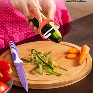 Chopmate Color Stainless Steel Non-Stick Ceramic Coated 8 Piece Kitchen Knife Set