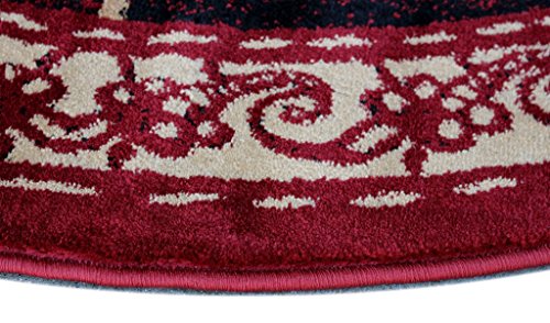 Rooster Style Round Area Rug Design L-379 (5 Feet 5 Inch X 5 Feet 5 Inch) Round