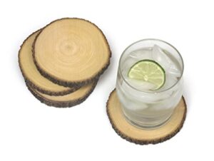 lipper international acacia tree bark coasters, set of 4