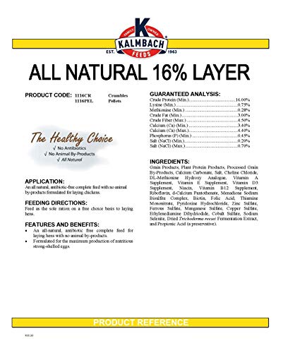 Kalmbach Feeds All Natural Layer Crumble, 50 Lb